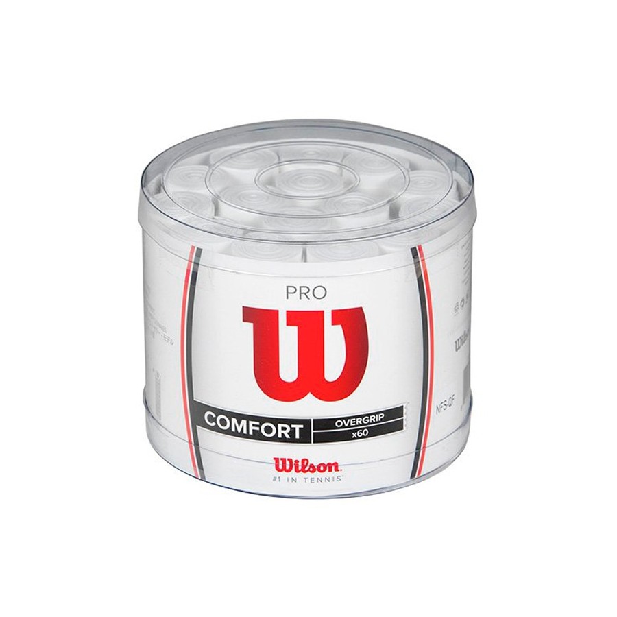 Box 60 Wilson Comfort White Overgrips - maximum padded grip - Zona de Padel